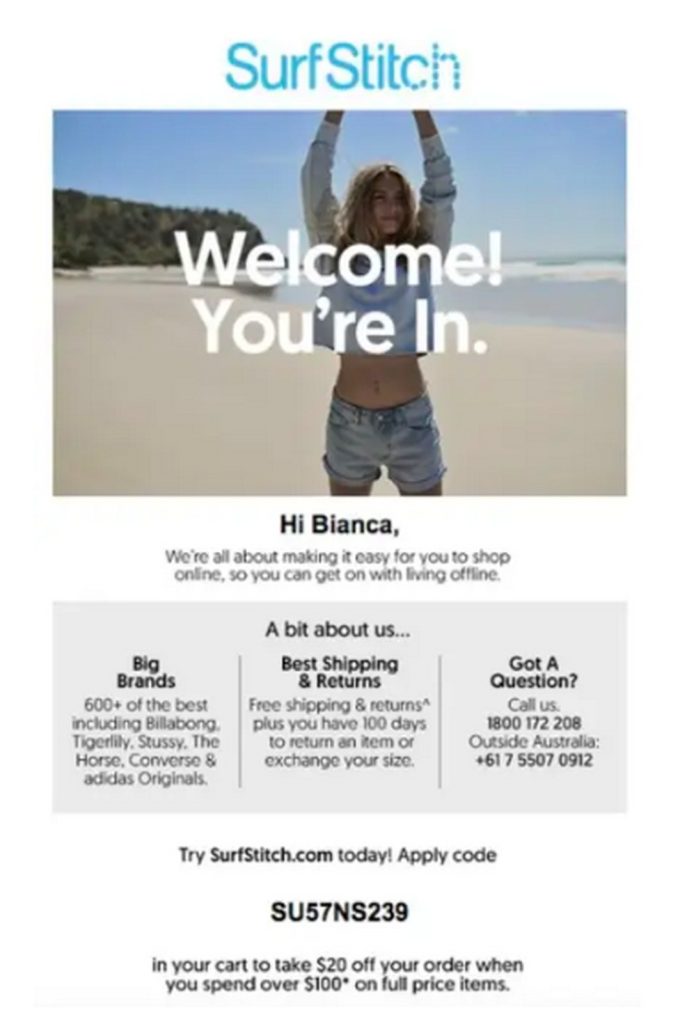 eCommerce welcome email examples to grow your sales